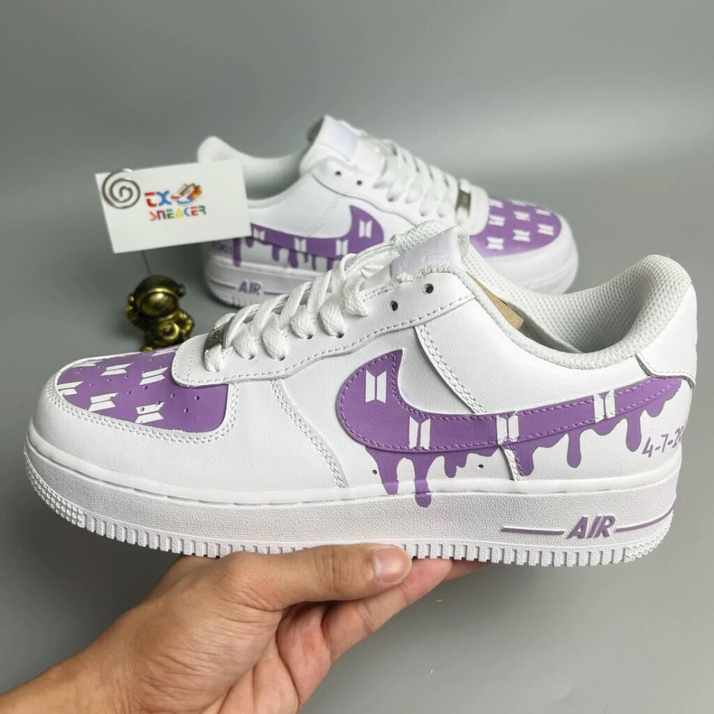 BTS Purple Air Force 1 Custom – Daniel Customs