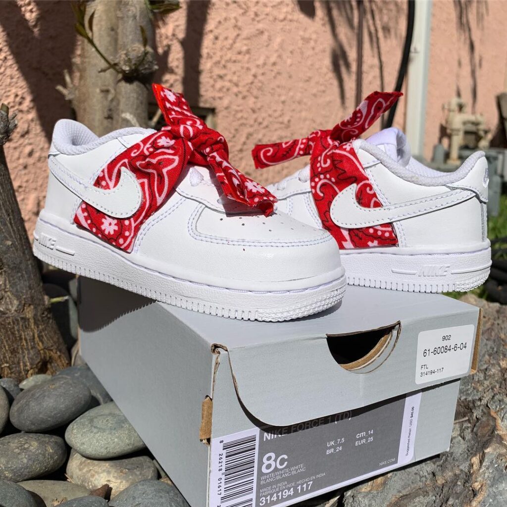 Baby Red Bandana Air Force 1 Custom – Daniel Customs