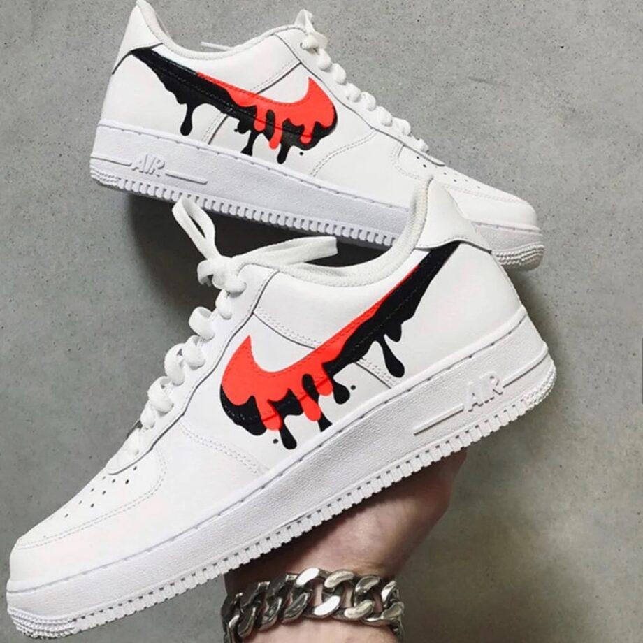 Black Red Drip Air Force 1 Custom – Daniel Customs