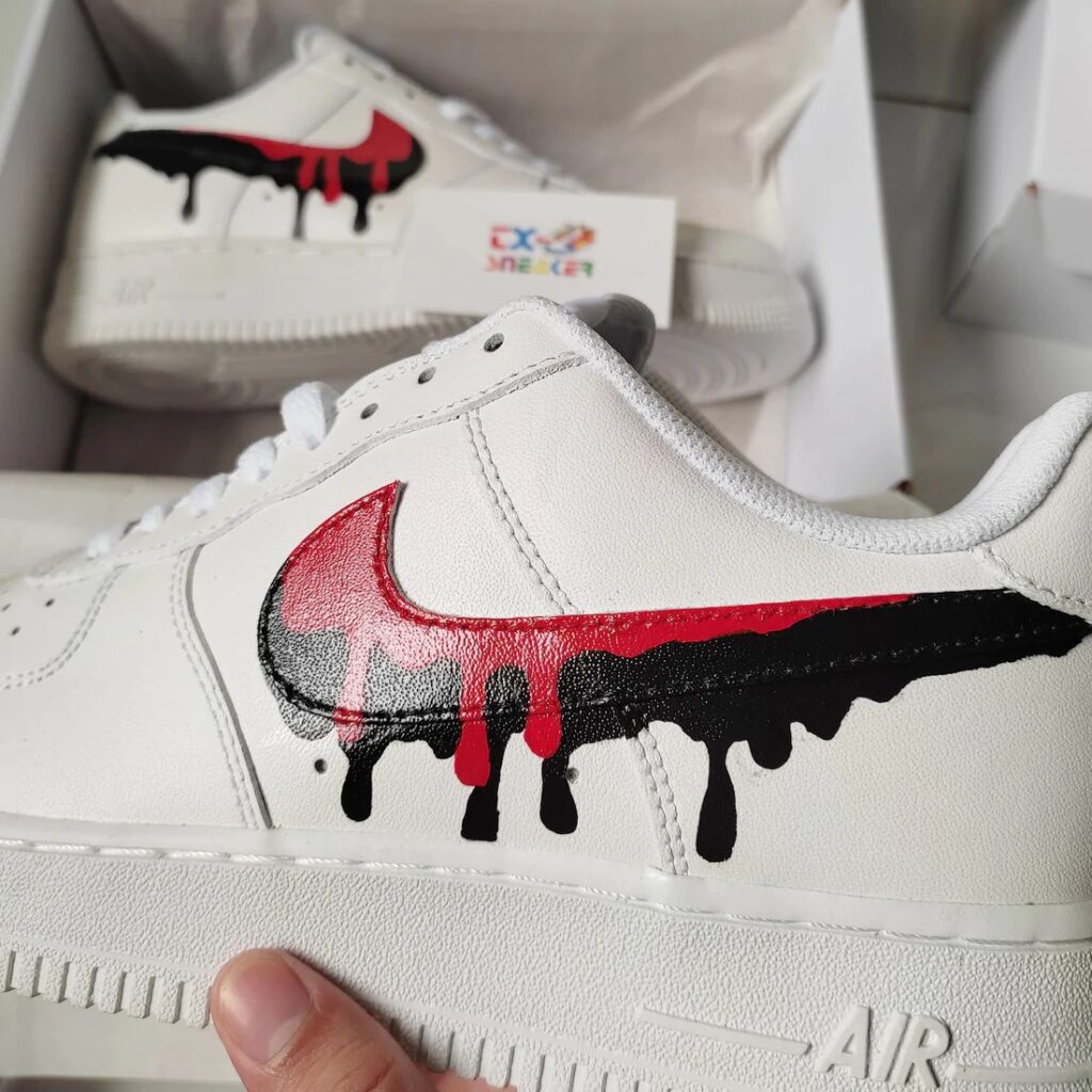 Black Red Drip Air Force 1 Custom – Daniel Customs
