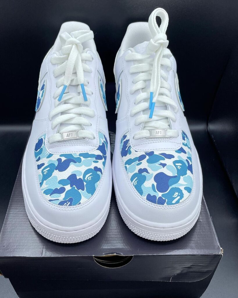 Blue Bape Air Force 1 Custom – Daniel Customs
