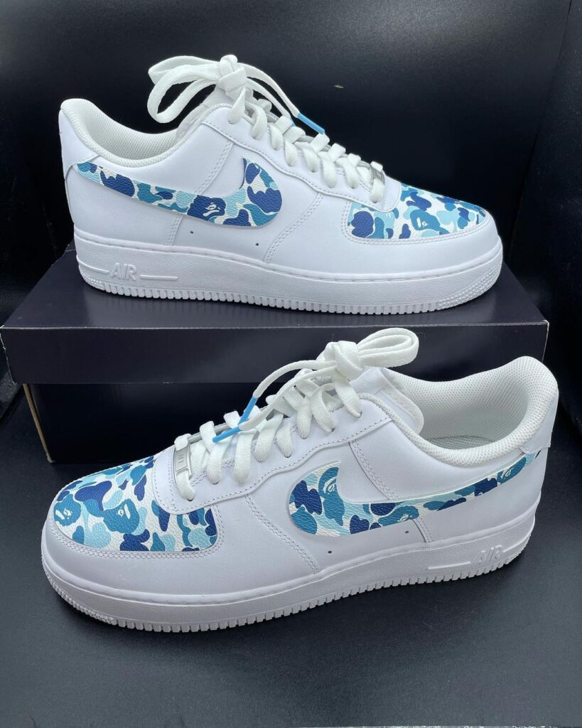 Blue Bape Air Force 1 Custom – Daniel Customs