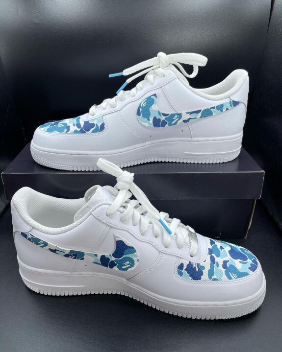 Blue Bape Air Force 1 Custom – Daniel Customs