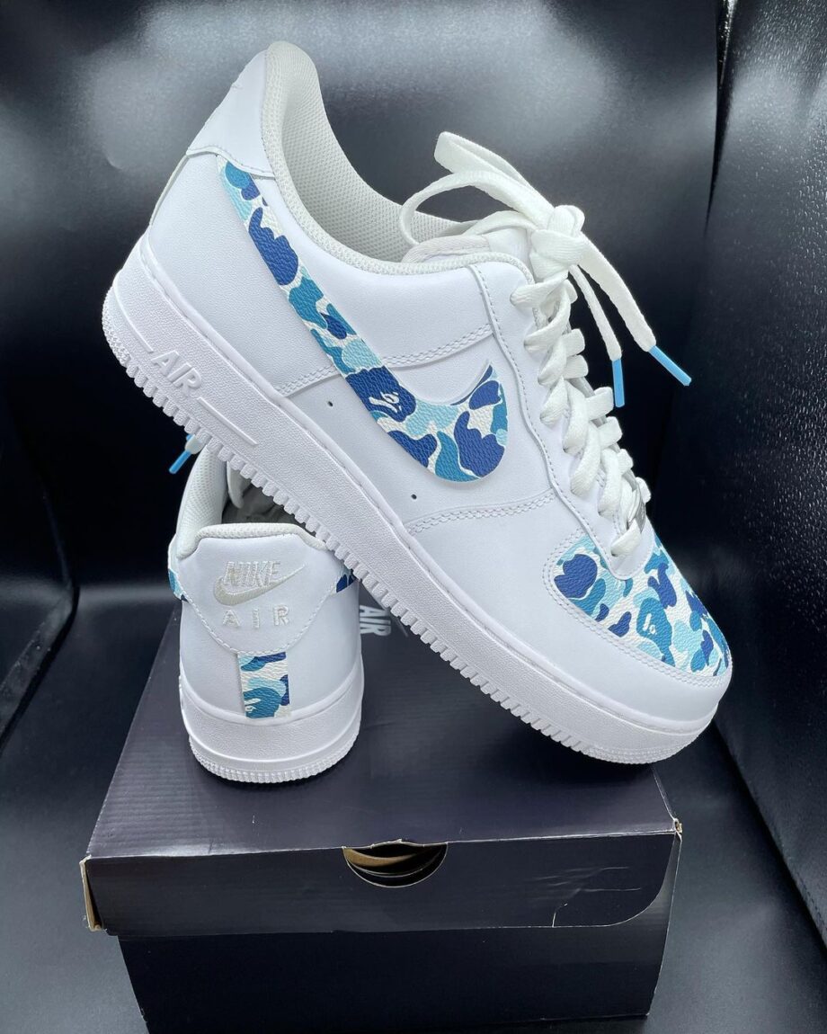 Blue Bape Air Force 1 Custom – Daniel Customs