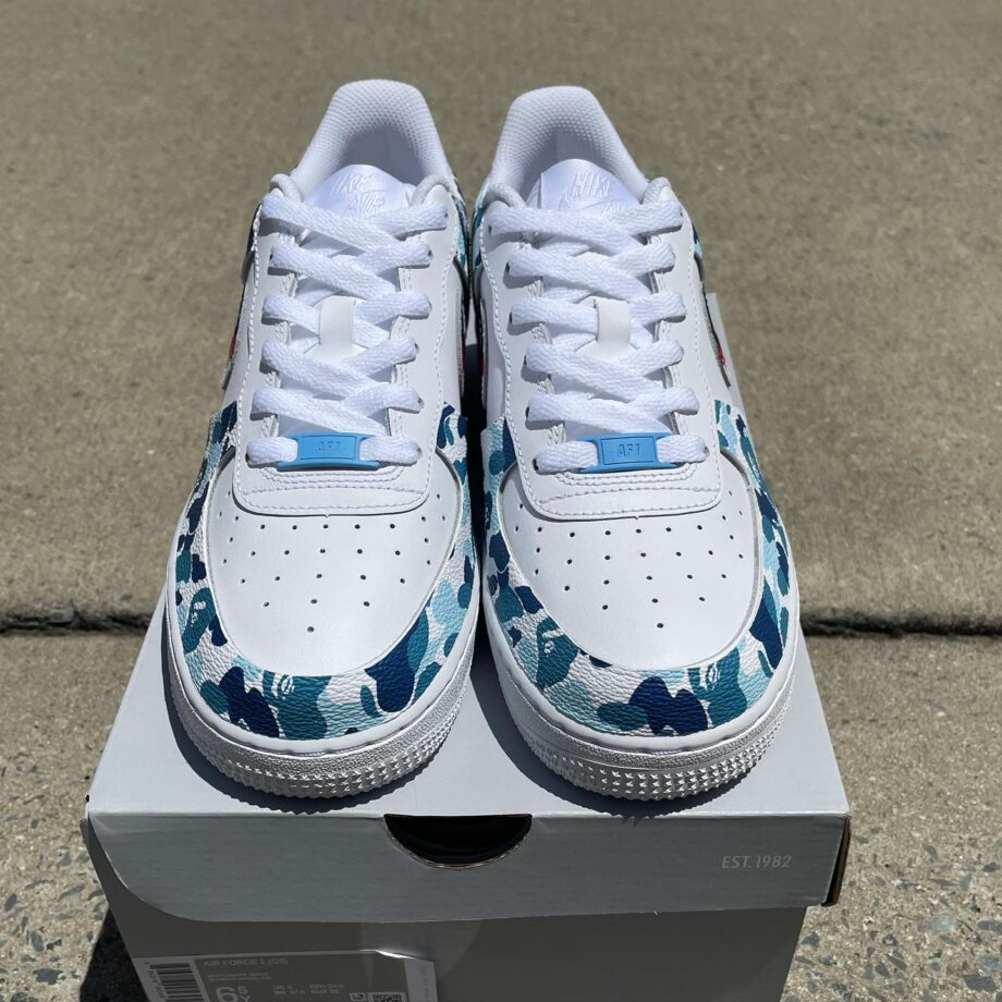 Blue Bape Air Force 1 Custom – Daniel Customs
