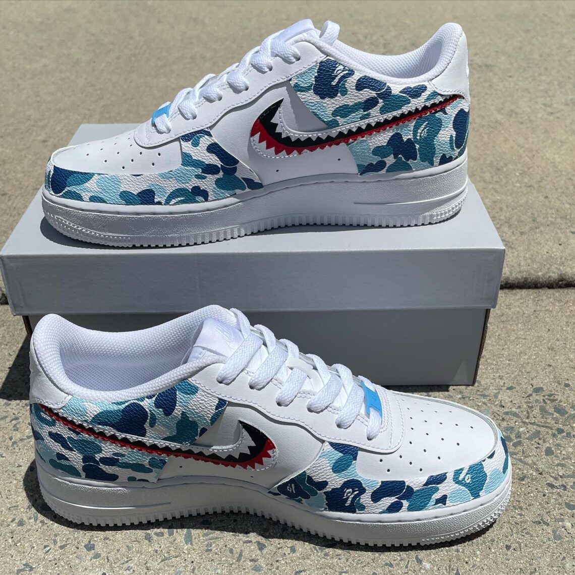 Blue Bape Air Force 1 Custom – Daniel Customs
