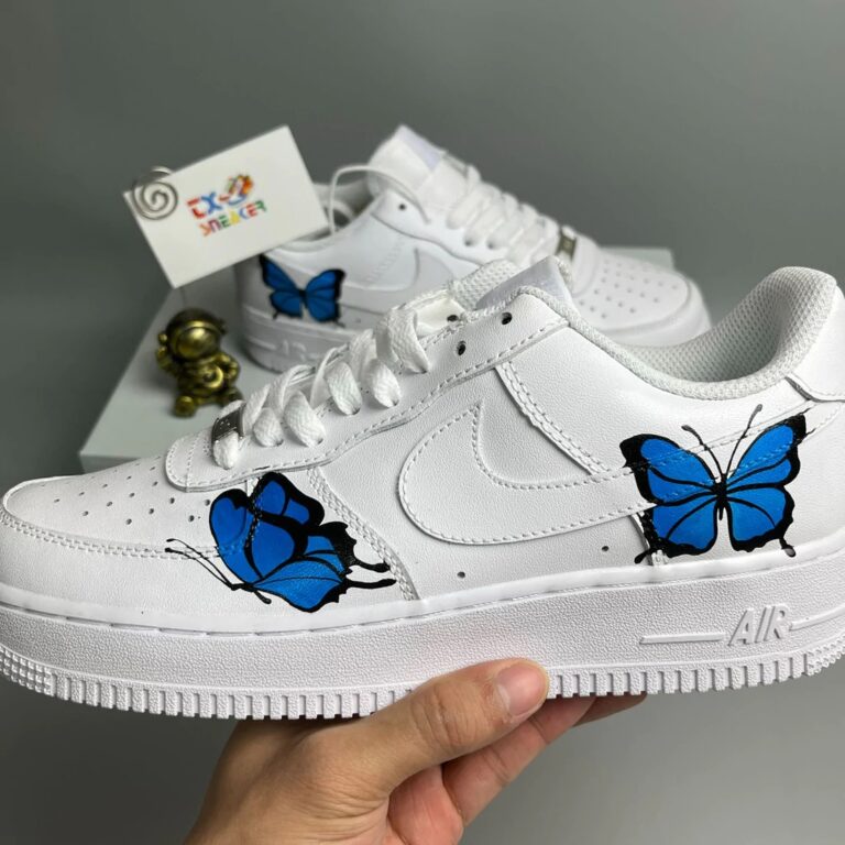 Blue Black Butterflies Air Force 1 Custom – Daniel Customs