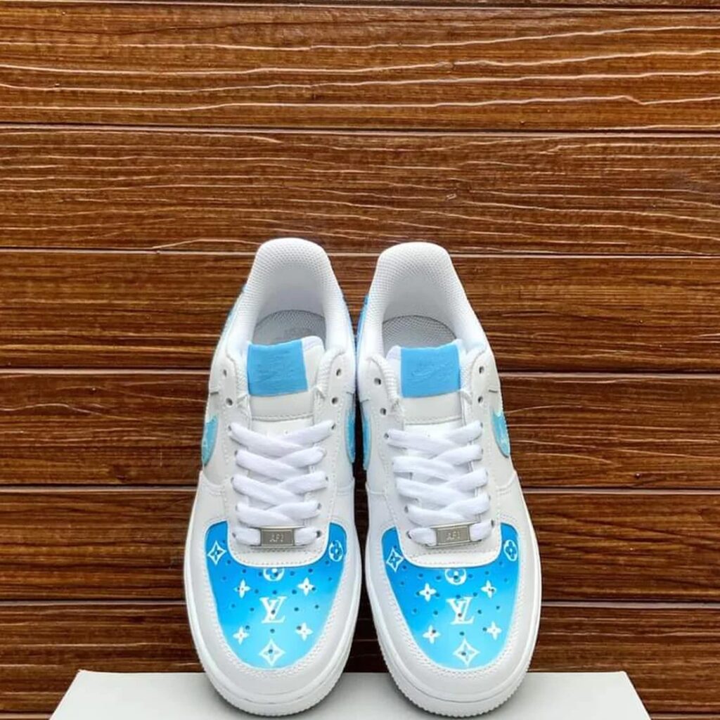 Blue Drip Heart Luxury Air Force 1 Custom – Daniel Customs