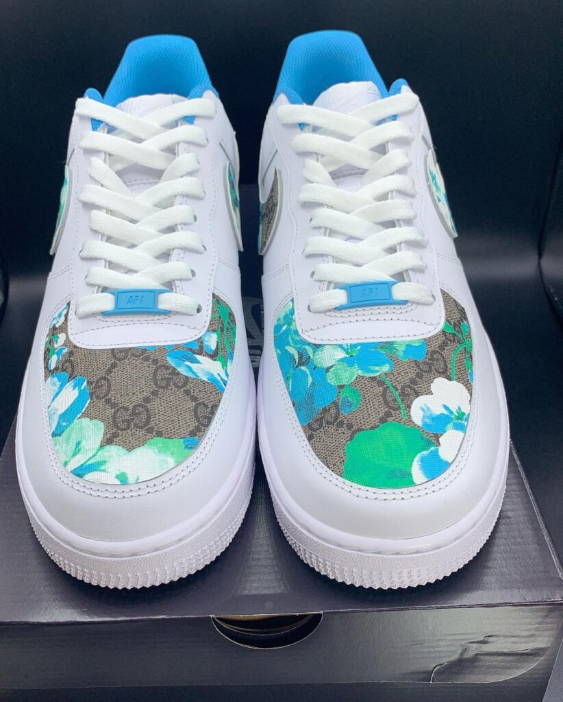 Blue Floral Gucci Air Force 1 Custom – Daniel Customs