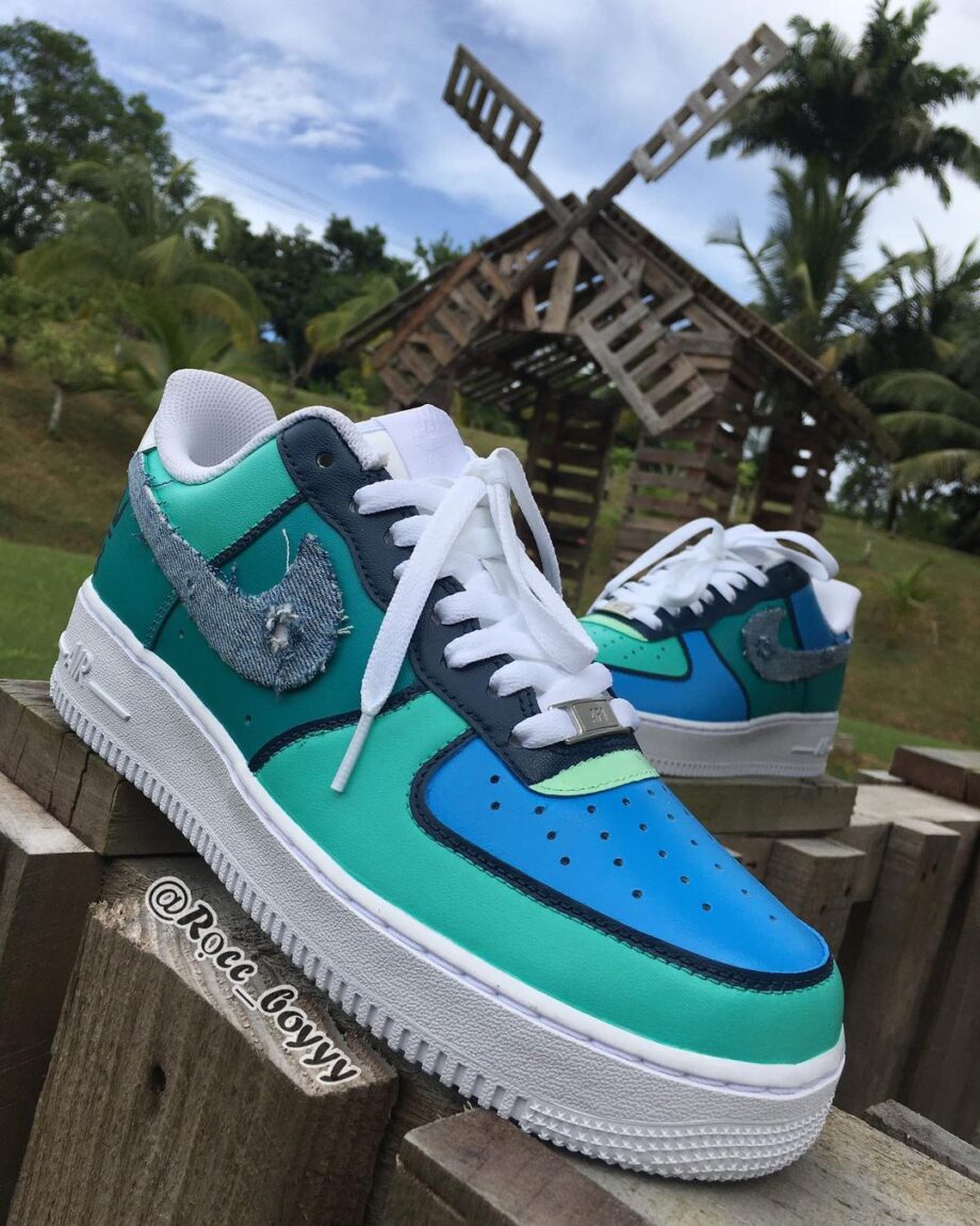 Blue and Mint Air Force 1 Custom – Daniel Customs
