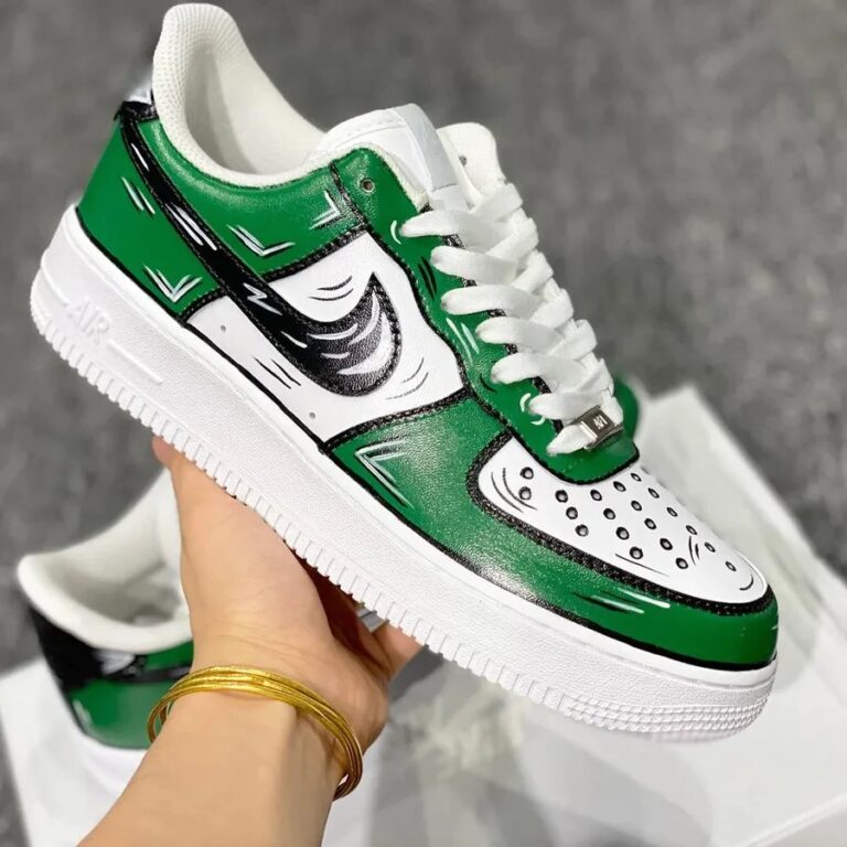 Cartoon Green Air Force 1 Custom – Daniel Customs