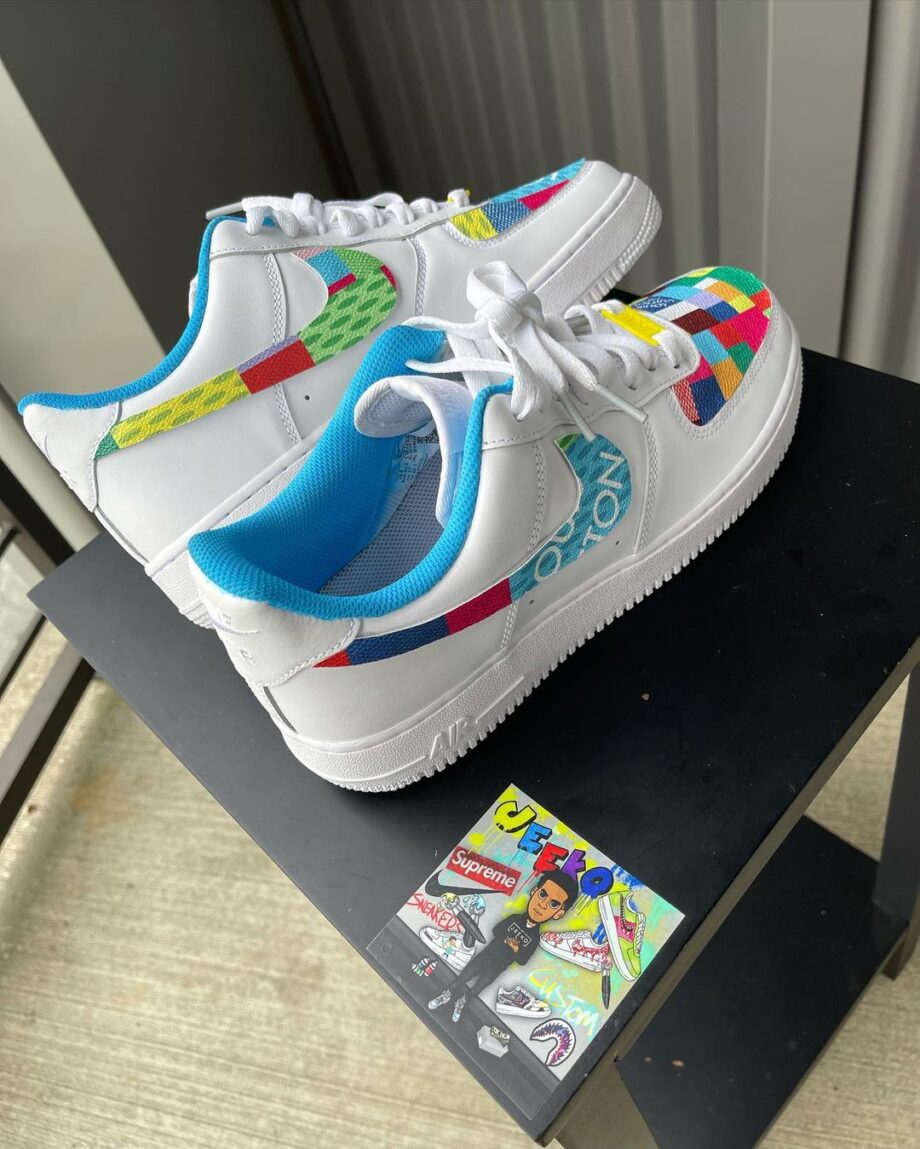Colorblock LV Air Force 1 Custom – Daniel Customs