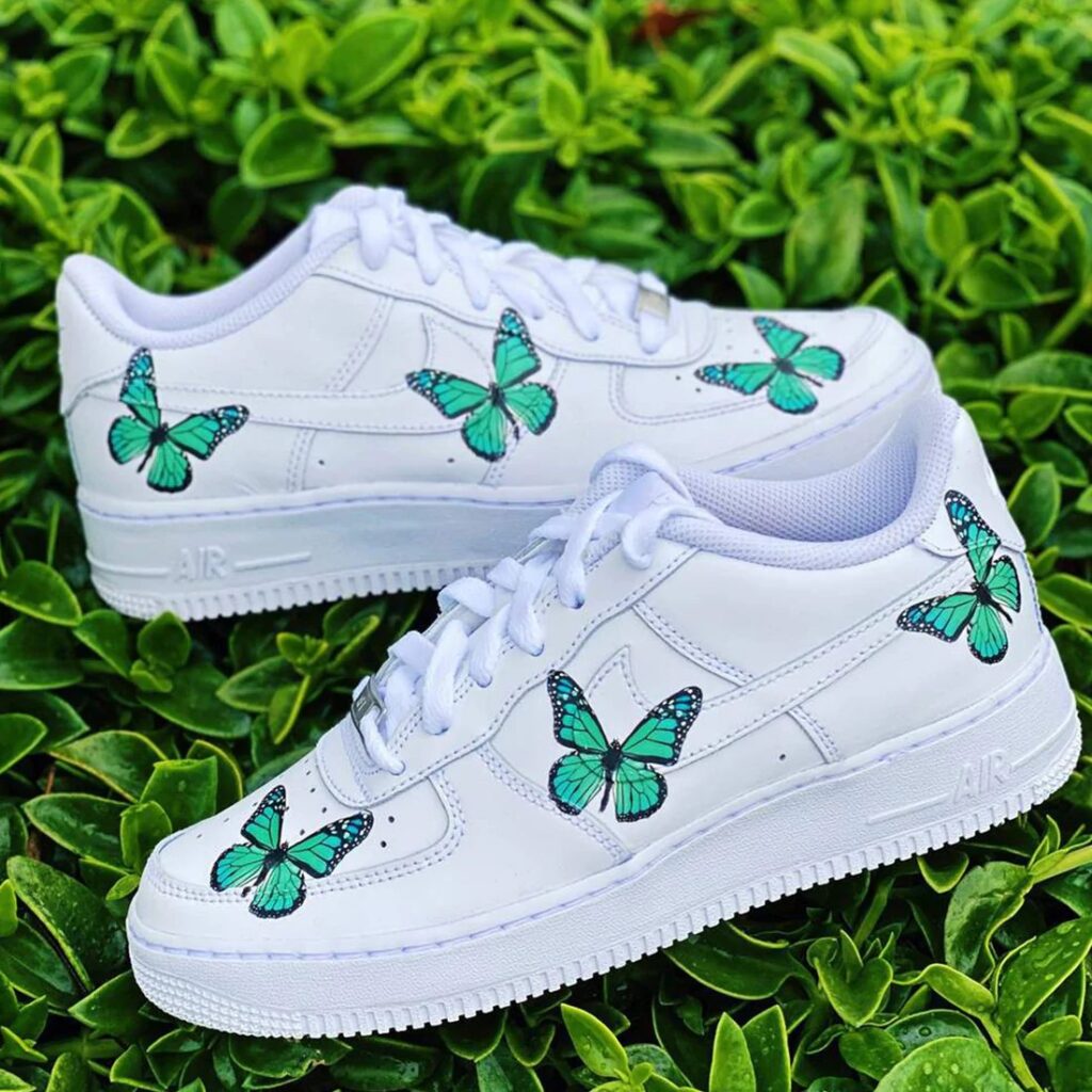 Green Butterfly Air Force 1 Custom – Daniel Customs