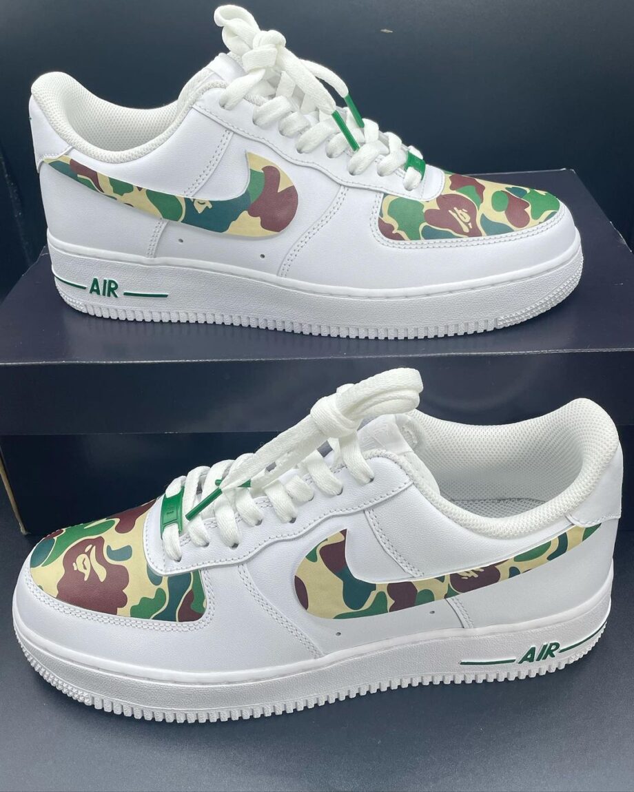 Green Camo Bape Air Force 1 Custom – Daniel Customs