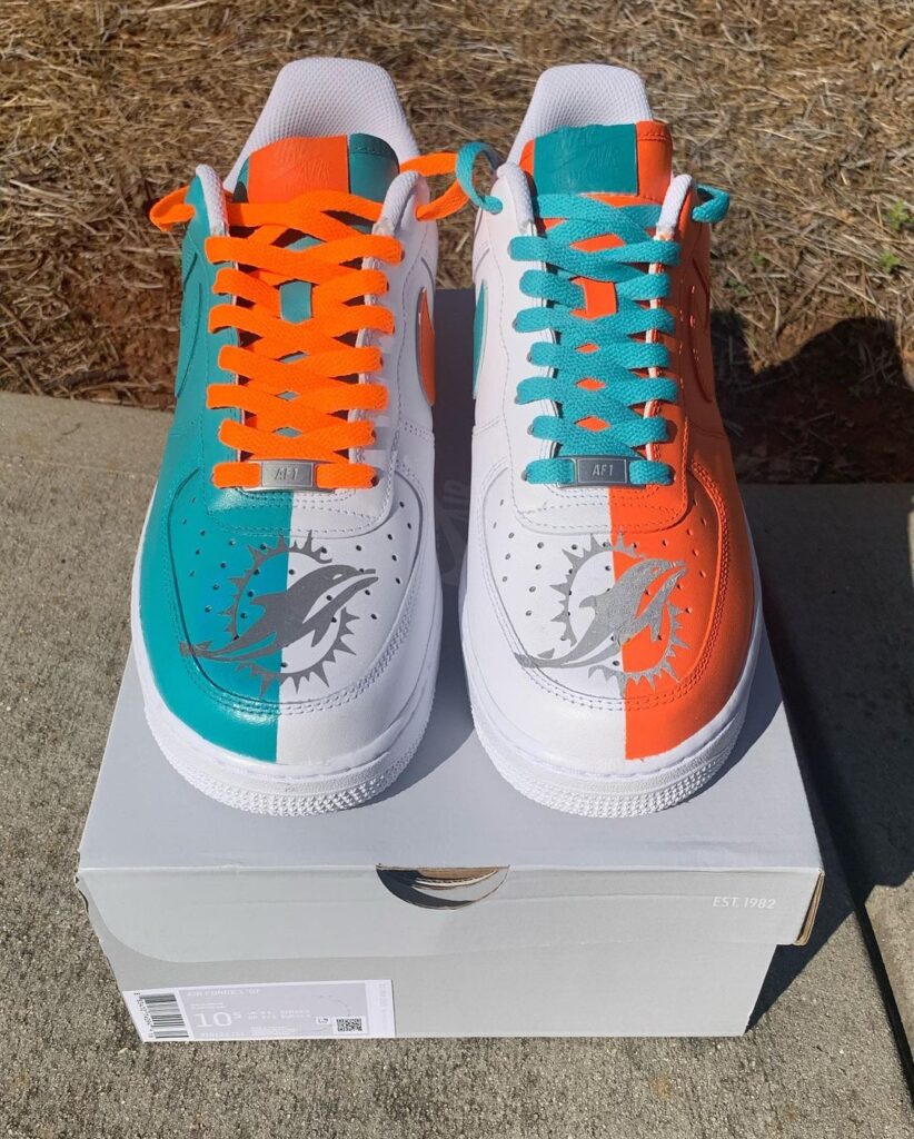 Miami Dolphins Air Force 1 Custom – Daniel Customs