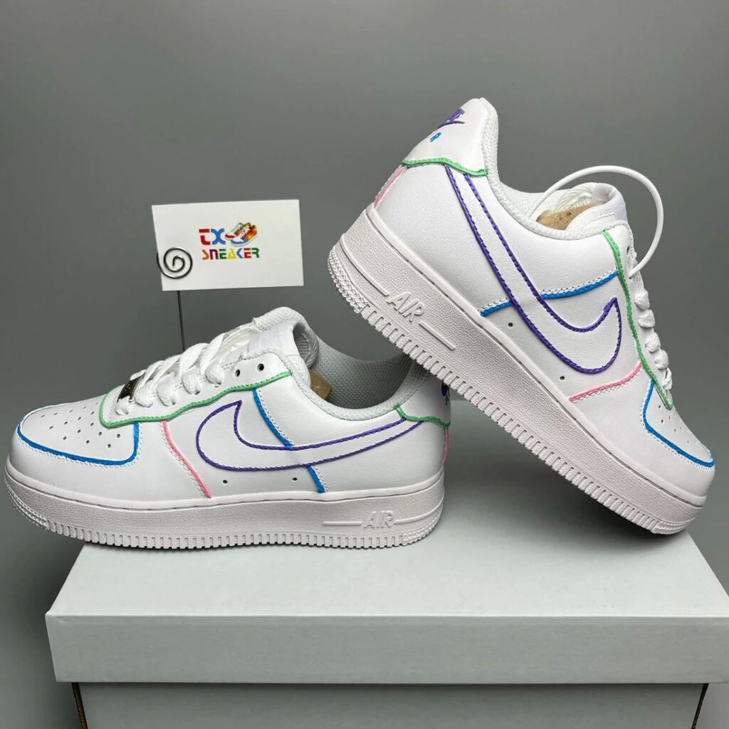 Multiple Line Color Air Force 1 Custom - Daniel Customs