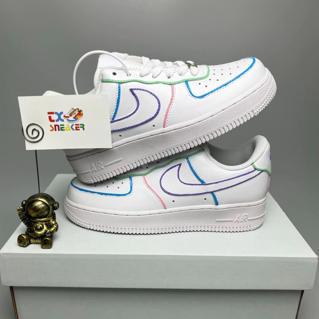 Multiple Line Color Air Force 1 Custom – Daniel Customs