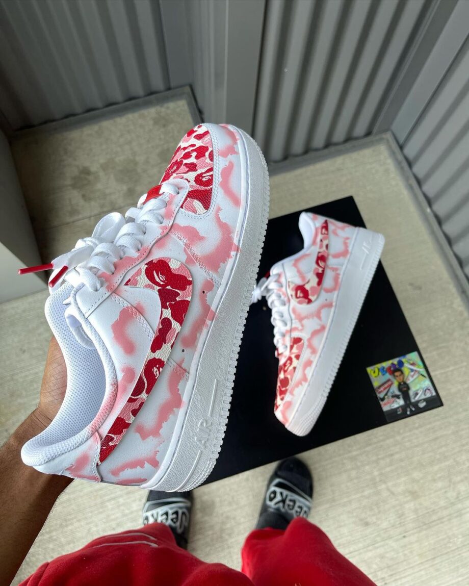 Pink Bape 2.0 Air Force 1 Custom – Daniel Customs