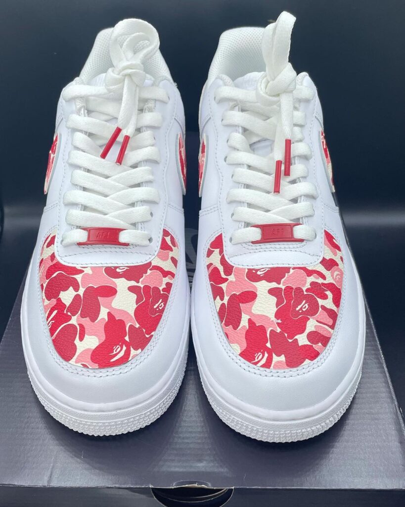 Pink Bape Air Force 1 Custom – Daniel Customs