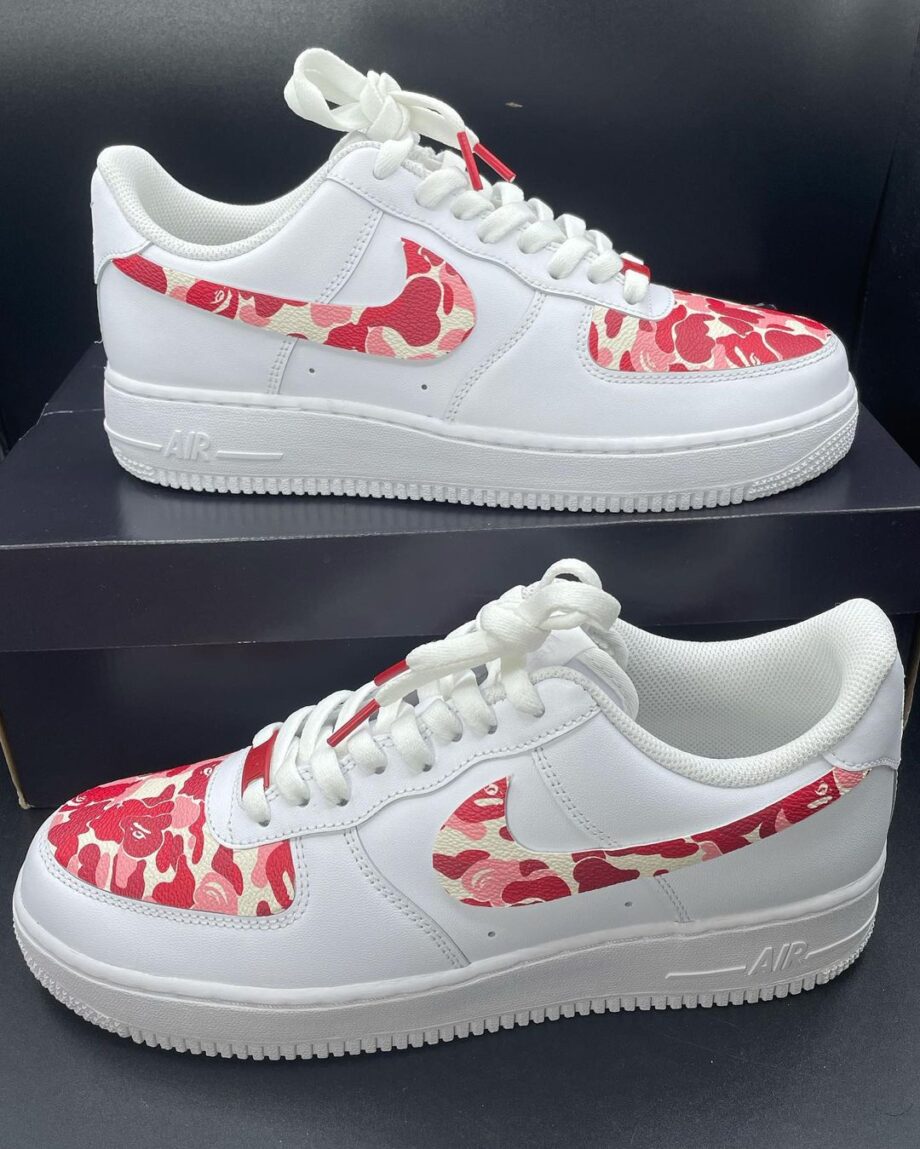 Pink Bape Air Force 1 Custom – Daniel Customs