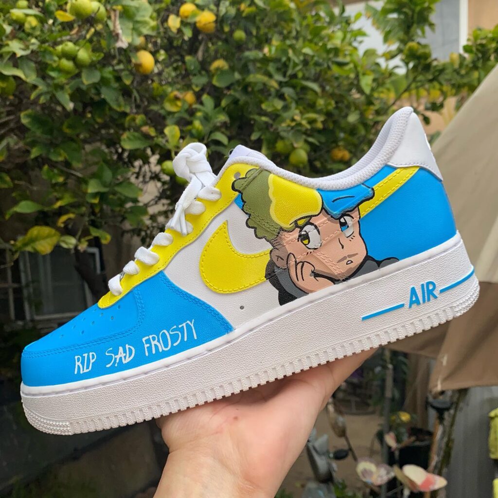 RIP Sad Frosty Air Force 1 Custom – Daniel Customs