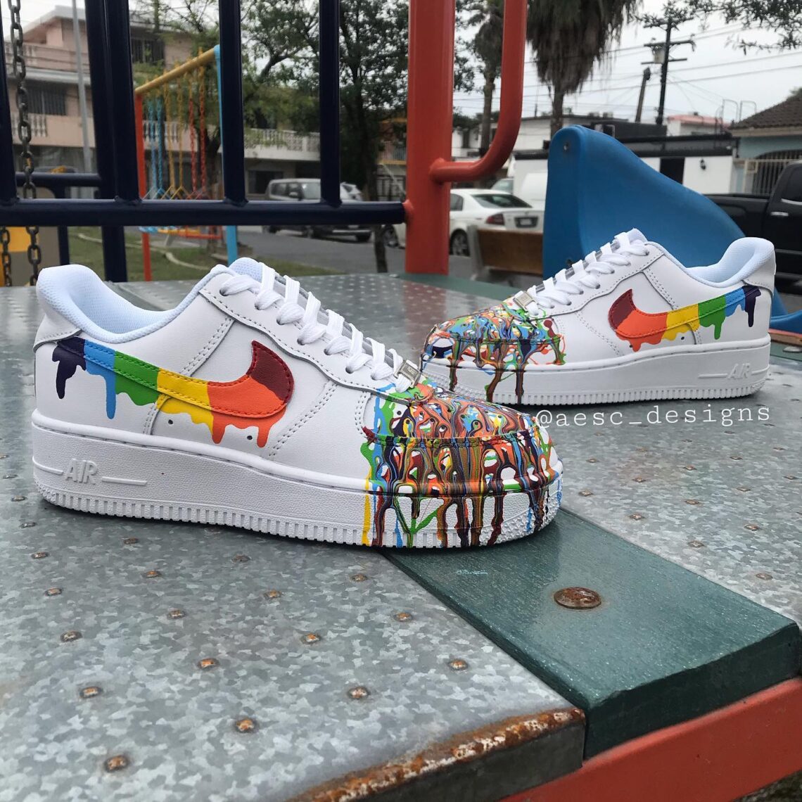 Rainbow Drip Air Force 1 Custom – Daniel Customs