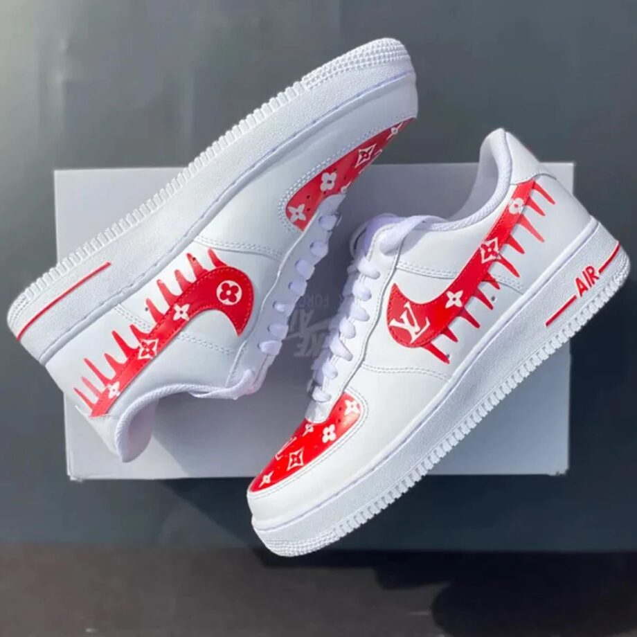 Red Luxury Drip Air Force 1 Custom – Daniel Customs