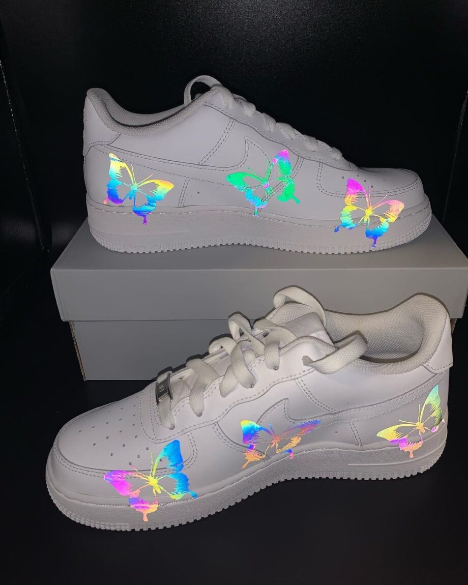 Reflective Butterfly Air Force 1 Custom – Daniel Customs