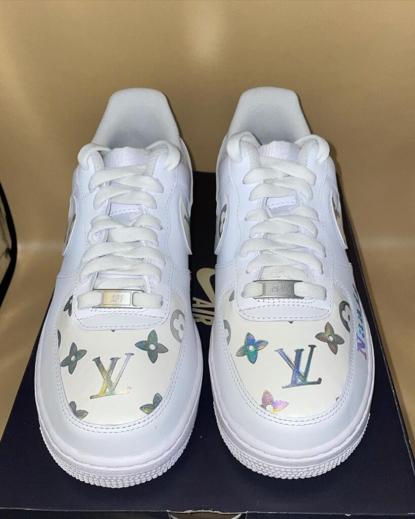Reflective LV Air Force 1 Custom – Daniel Customs