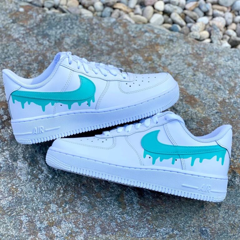 Teal Drip Air Force 1 Custom – Daniel Customs