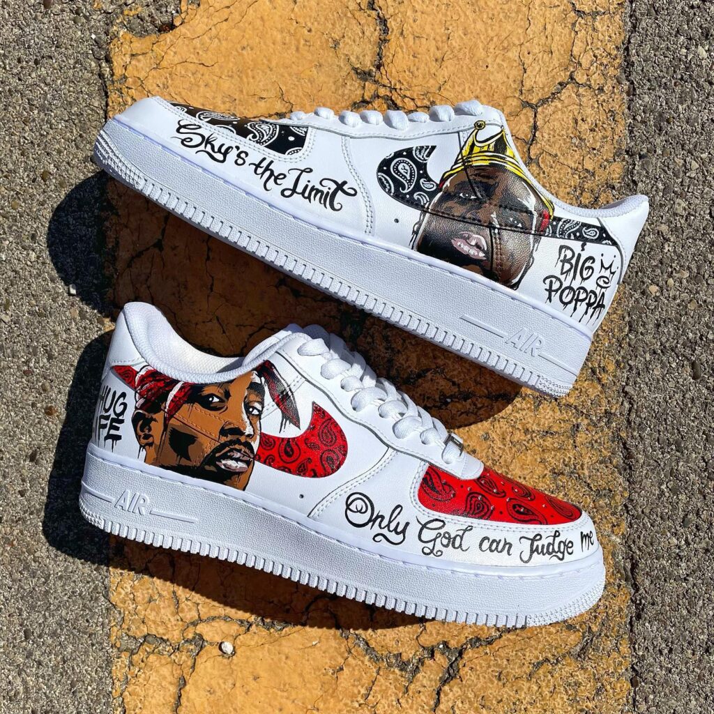 Tupac and Biggie Air Force 1 Custom – Daniel Customs