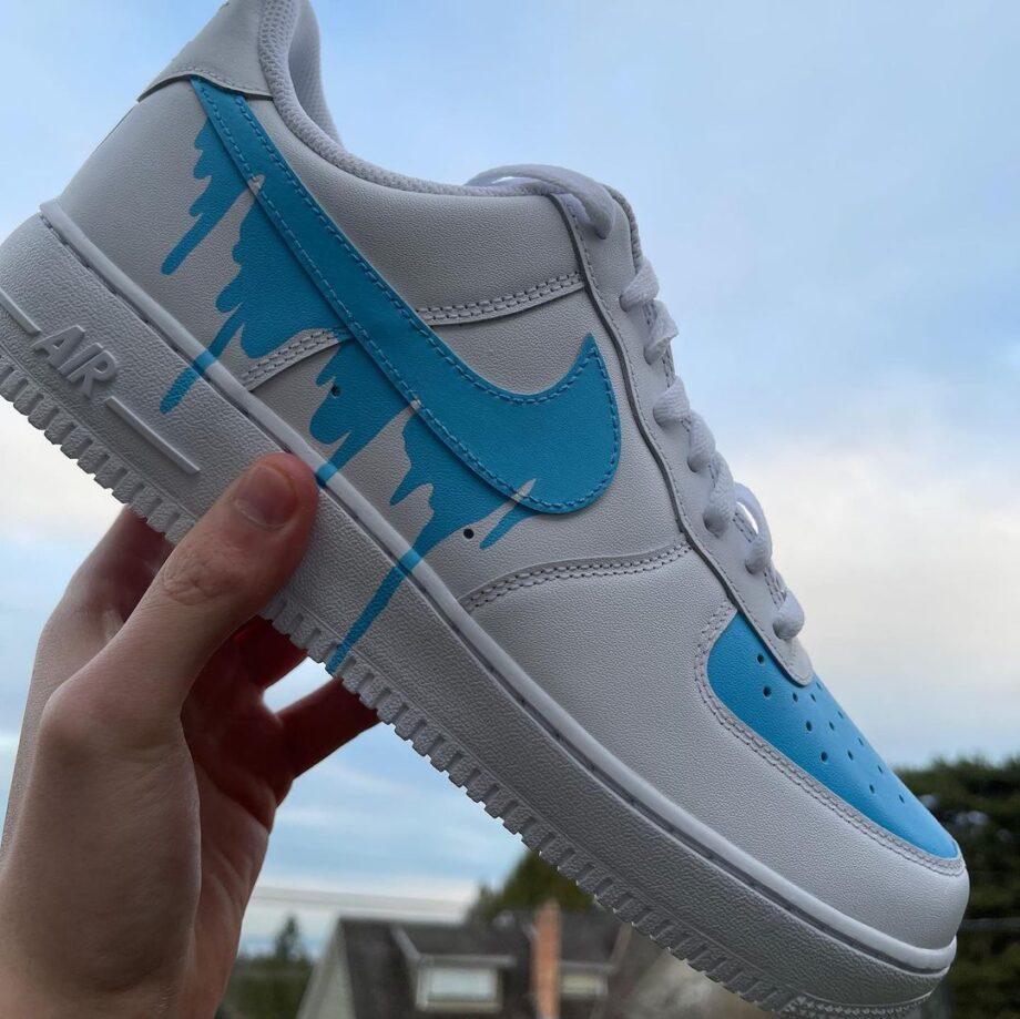 Baby Blue Drip Air Force 1 Custom – Daniel Customs