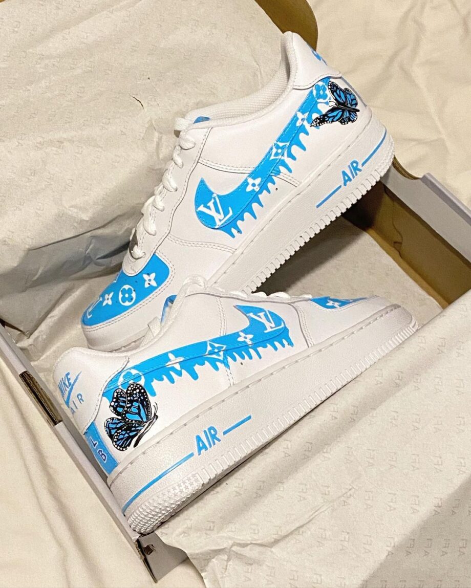 Baby Blue LV and Butterflies Air Force 1 Custom – Daniel Customs
