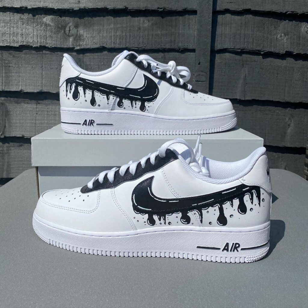 Black Drip Air Force 1 Custom – Daniel Customs