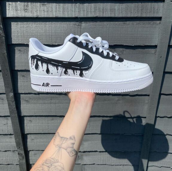 Black Drip Air Force 1 Custom – Daniel Customs