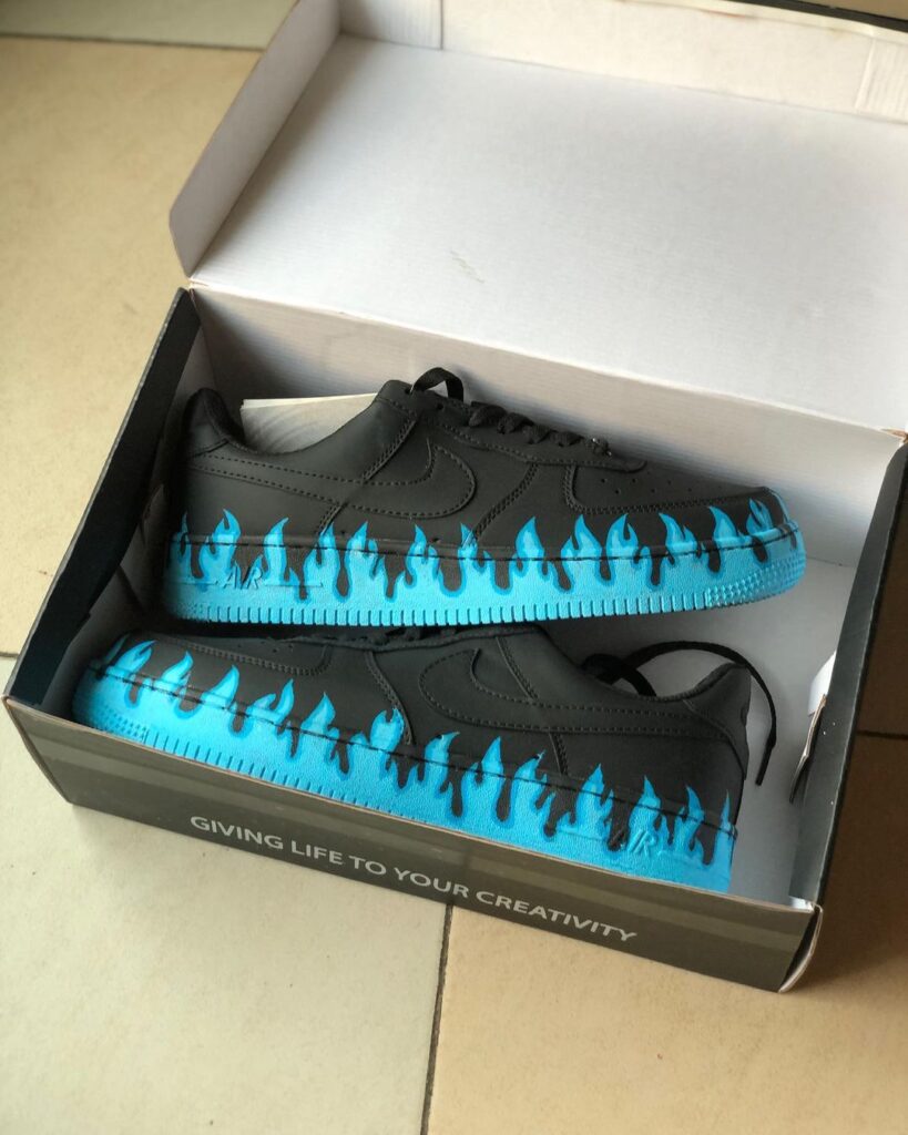 Blue Flame Air Force 1 Custom – Daniel Customs