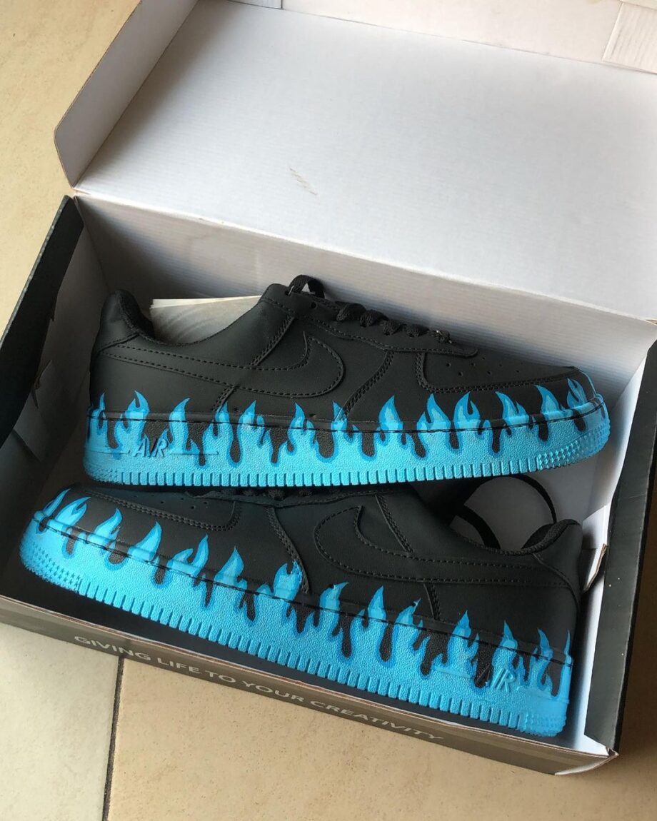 Blue Flame Air Force 1 Custom – Daniel Customs