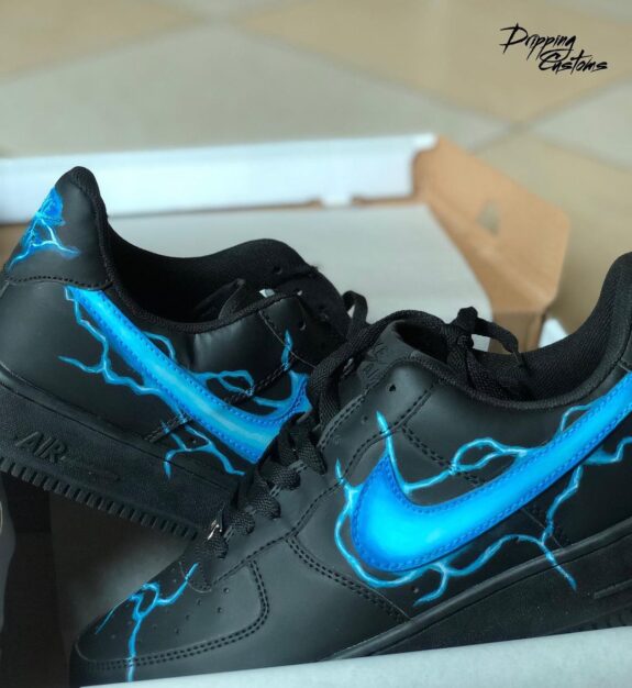 Blue Lightening Air Force 1 Custom – Daniel Customs