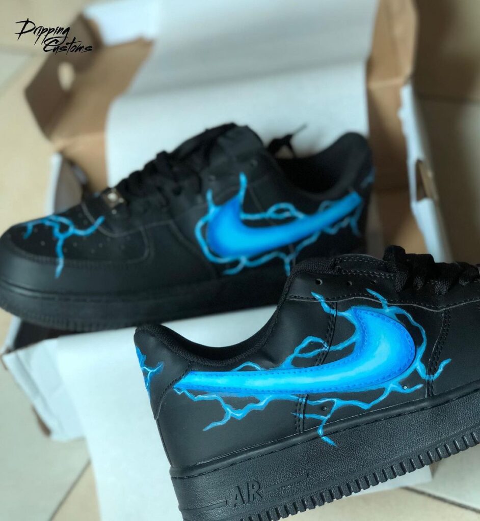 Blue Lightening Air Force 1 Custom – Daniel Customs