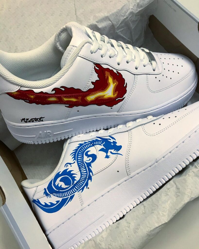 Fire x Water Air Force 1 Custom – Daniel Customs