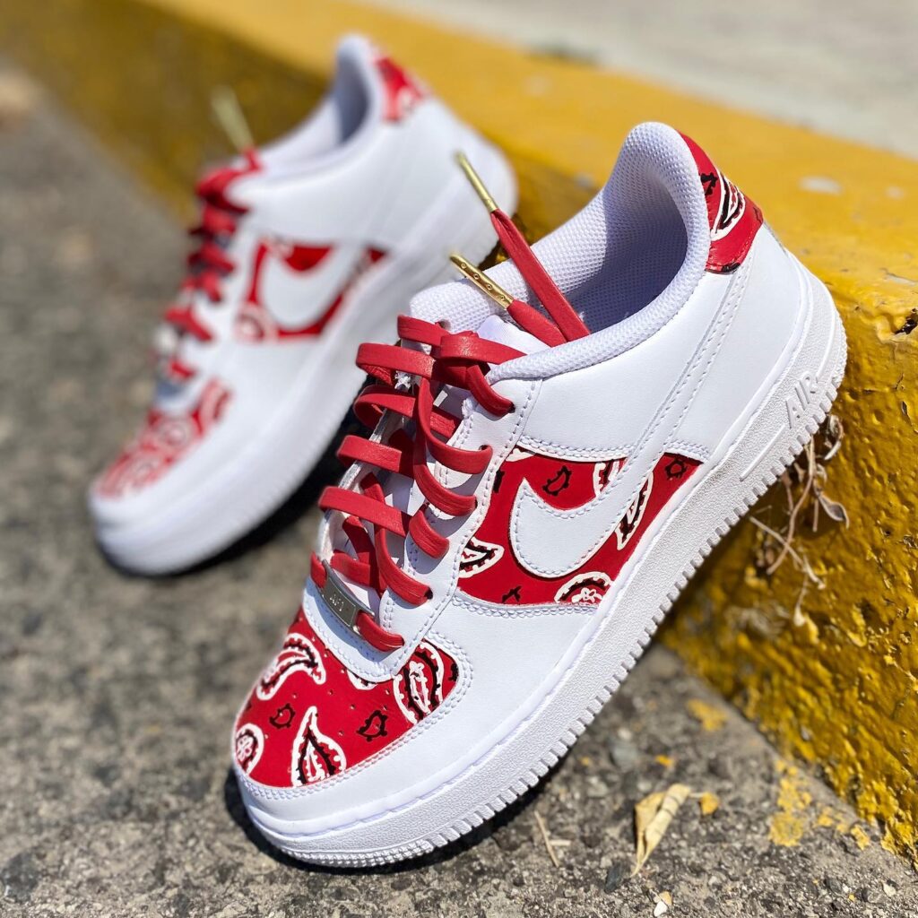 Red Bandana Air Force 1 Custom – Daniel Customs
