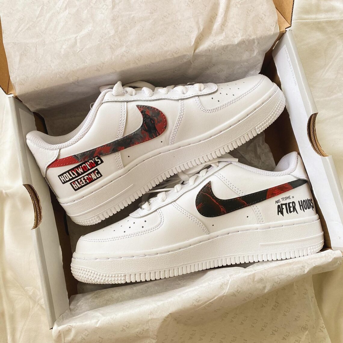 The weeknd x Post Malone Air Force 1 Custom – Daniel Customs