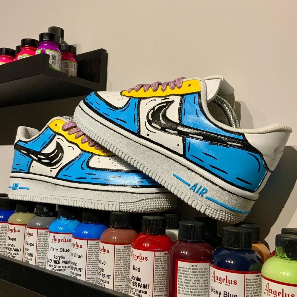 Yellow and Blue Cartoon Air Force 1 Custom – Daniel Customs