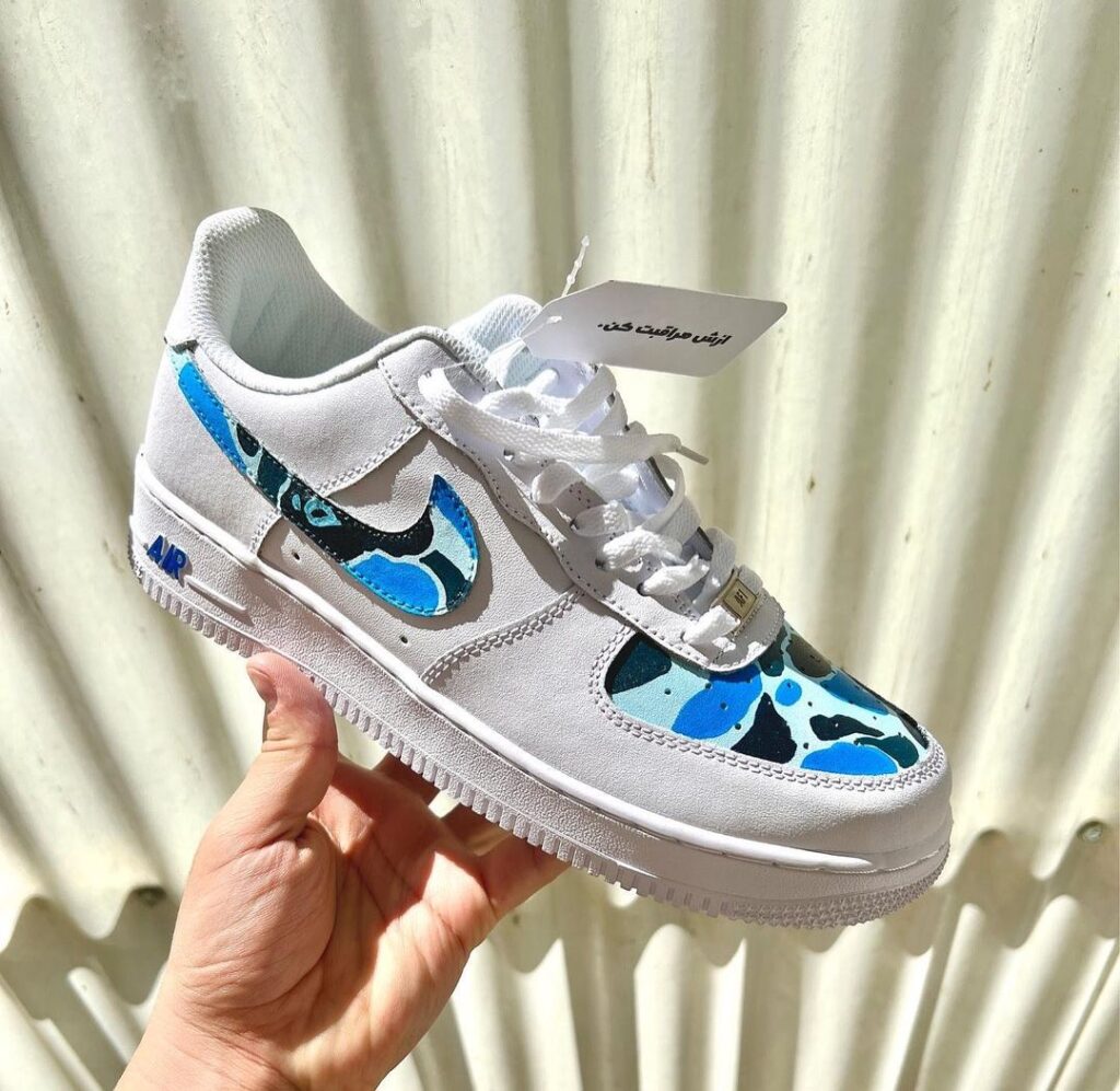 Blue Bape Camo Air Force 1 Custom – Daniel Customs