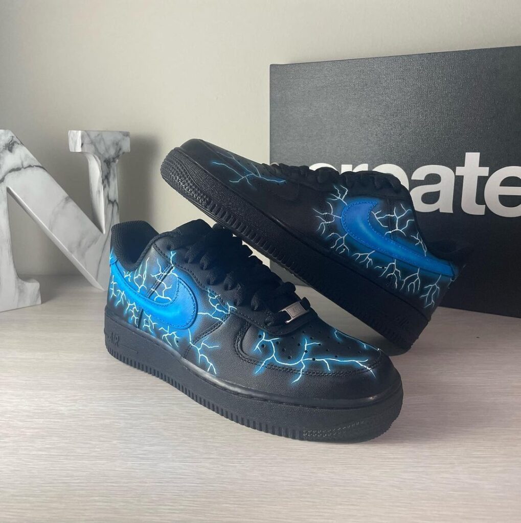 Blue Lightning Air Force 1 Custom – Daniel Customs