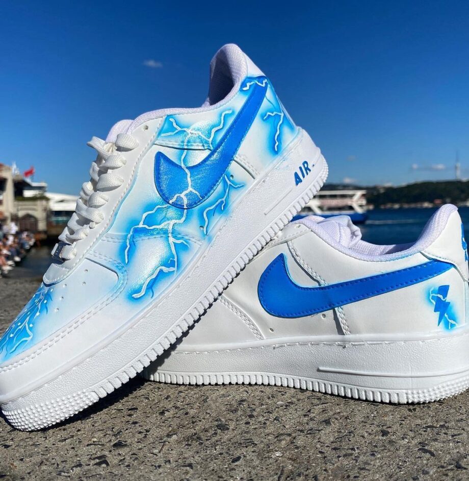 Blue ligthing Air Force 1 Custom – Daniel Customs