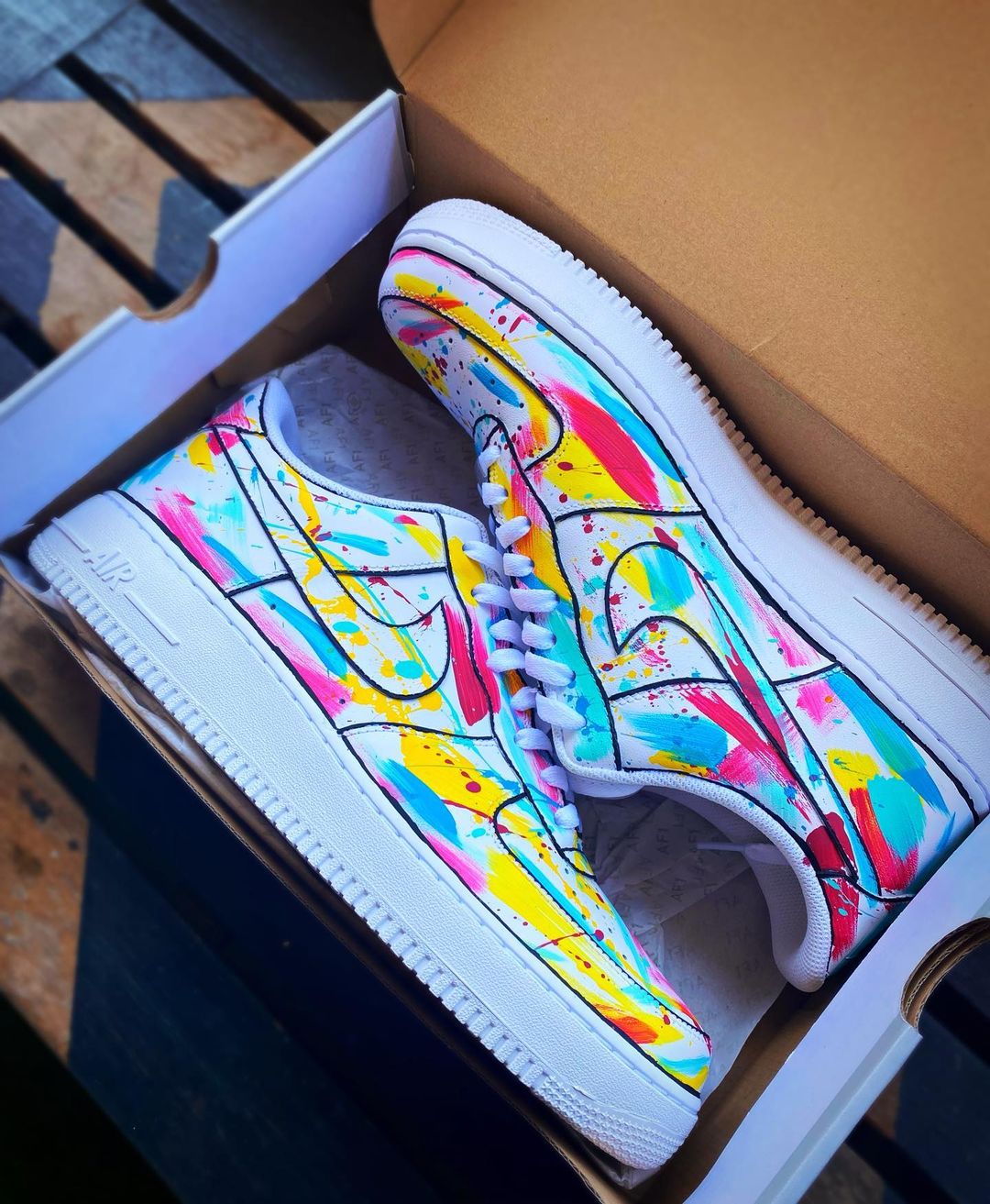 Color Splash ⁣ Air Force 1 Custom – Daniel Customs