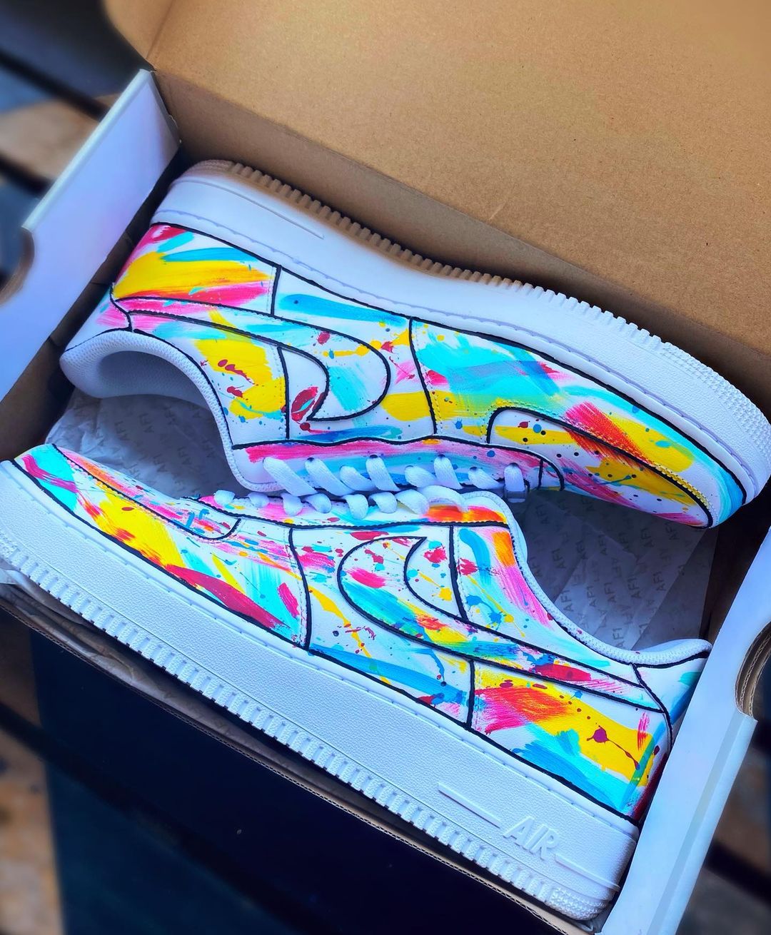 Color Splash ⁣ Air Force 1 Custom – Daniel Customs