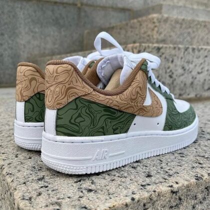 Green Brown Air Force 1 Custom – Daniel Customs