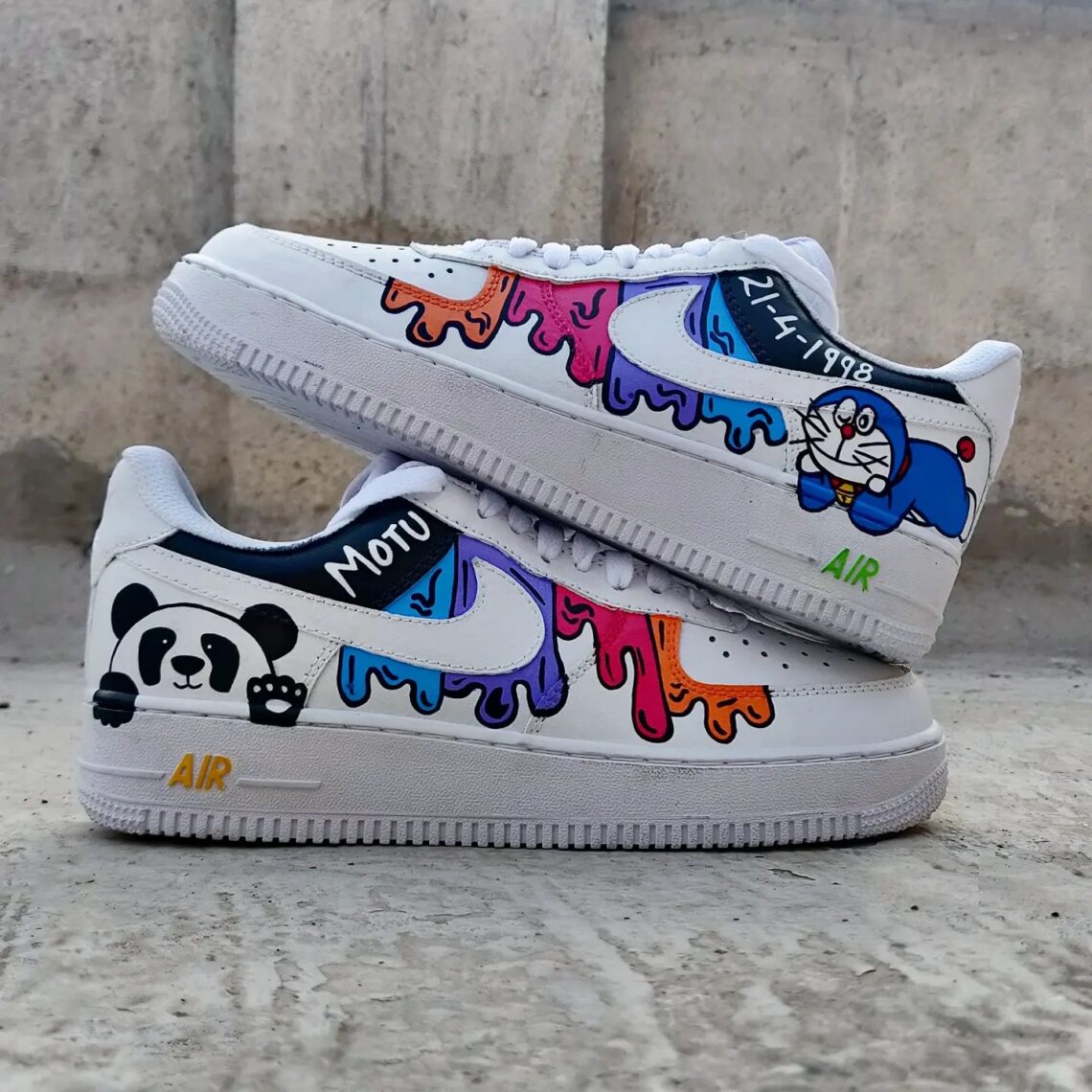 Panda x Doremon Drip Air Force 1 Custom – Daniel Customs